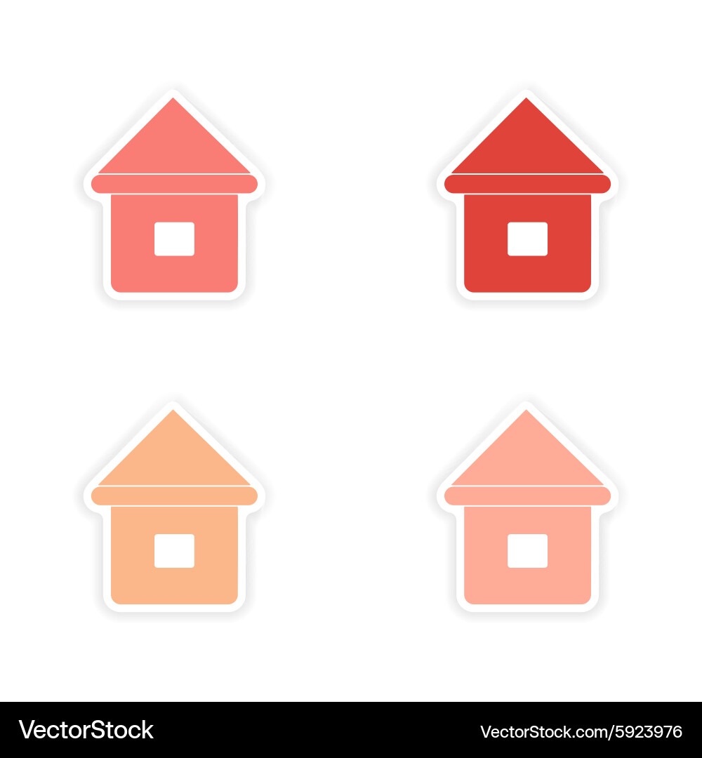 Assembly realistic sticker design on paper houses Vector Image