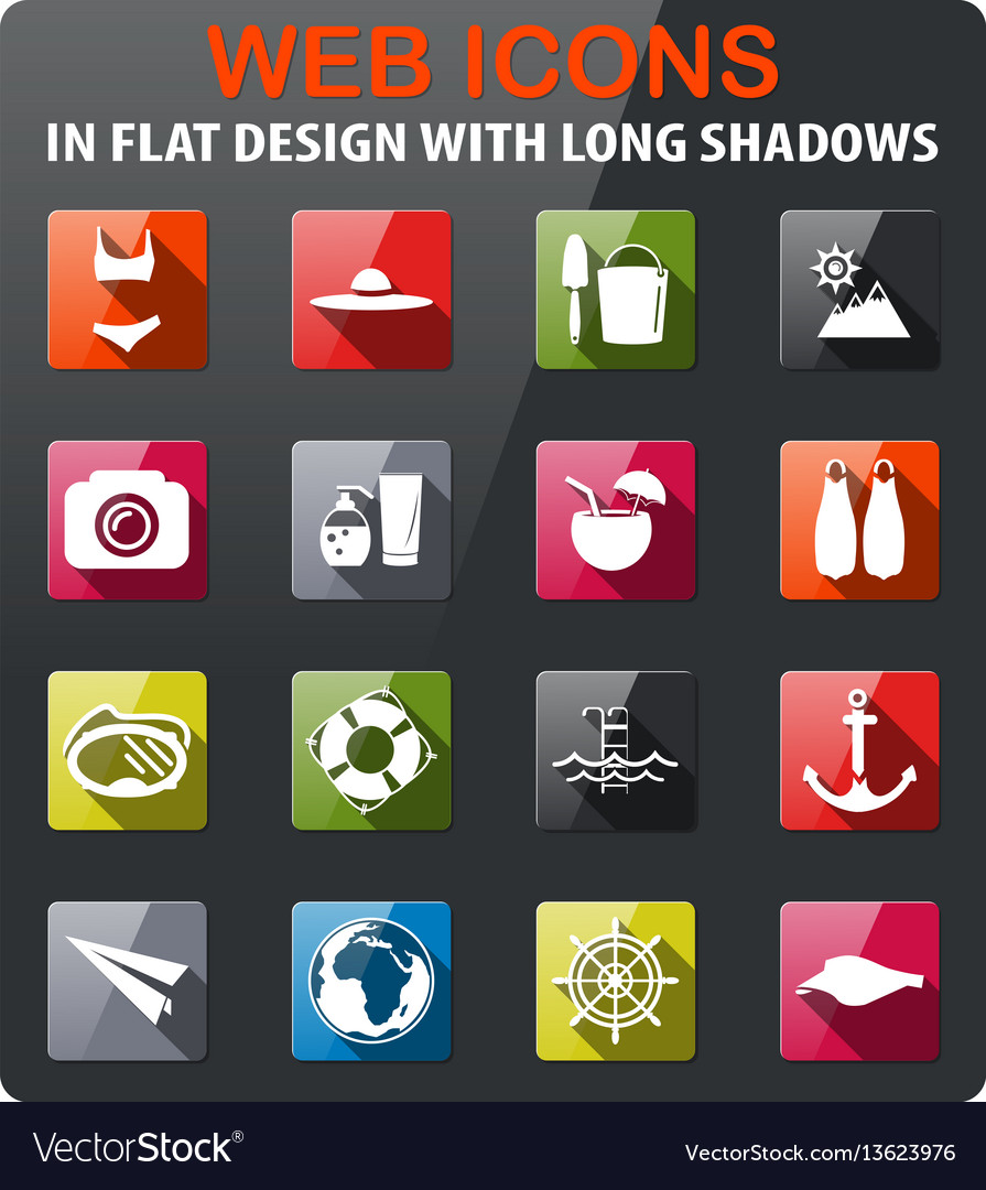 Beach icon set Royalty Free Vector Image - VectorStock