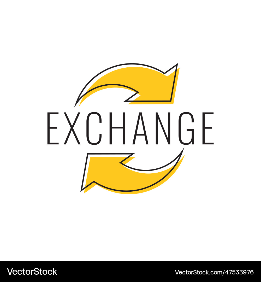 Exchange icon symbol or emblem black and white Vector Image