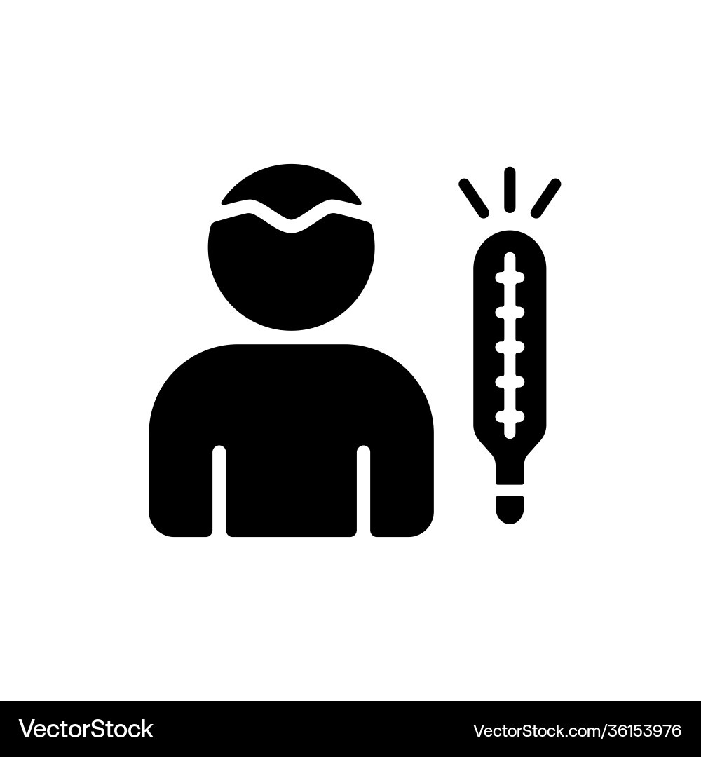 Fever high temperature glyph icon covid19 sign Vector Image