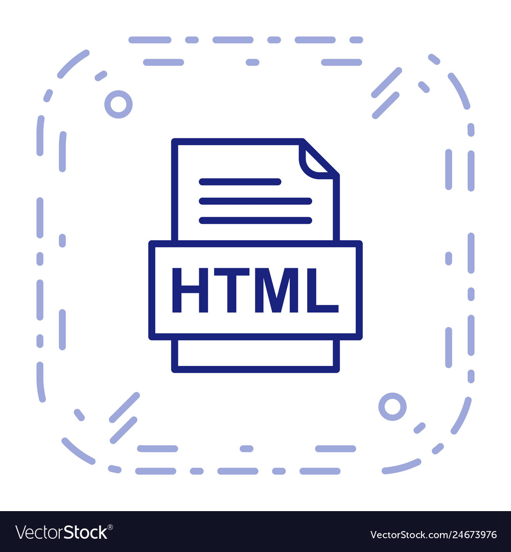 Html file document icon Royalty Free Vector Image