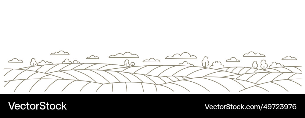 Landscape field panorama agriculture arable land Vector Image