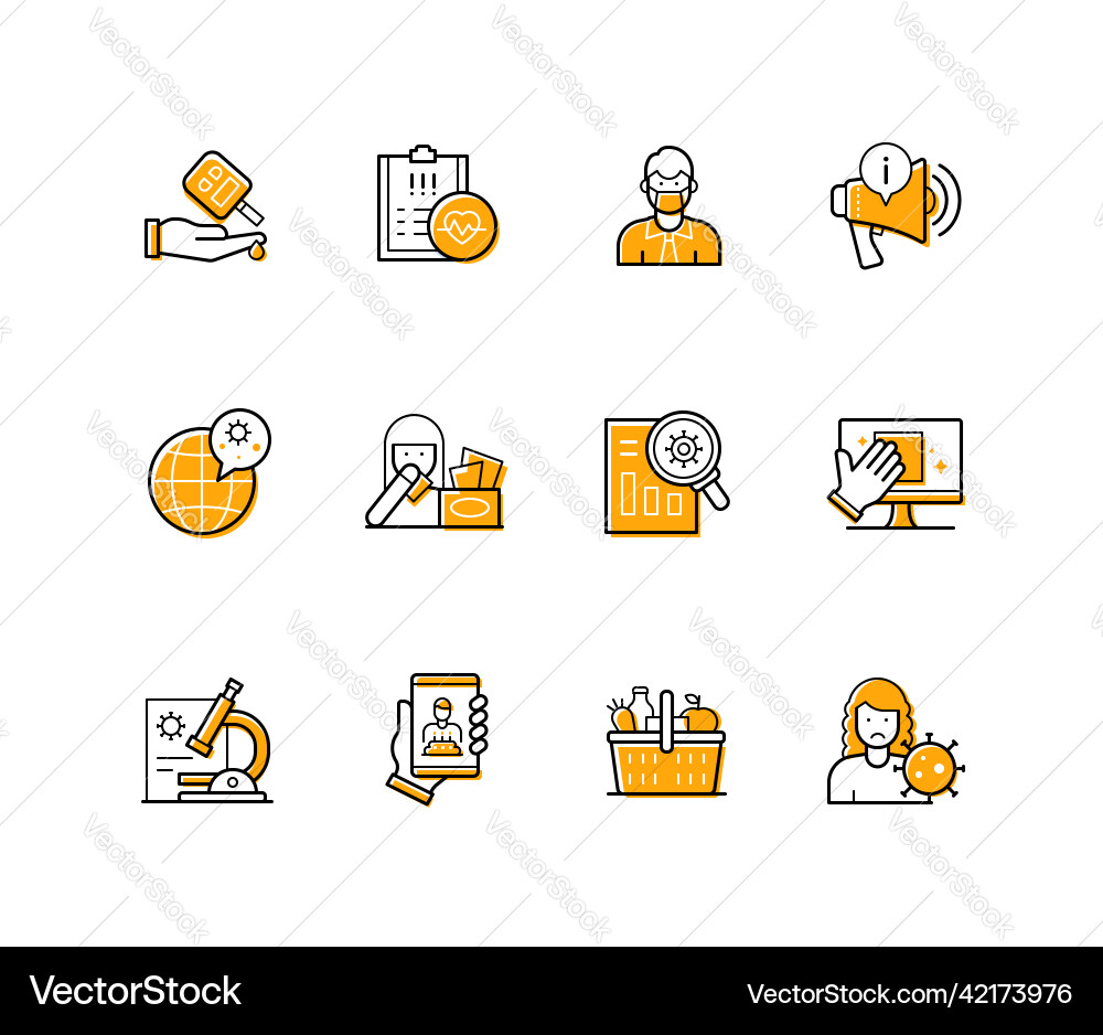 Life during pandemic - modern line design style Vector Image