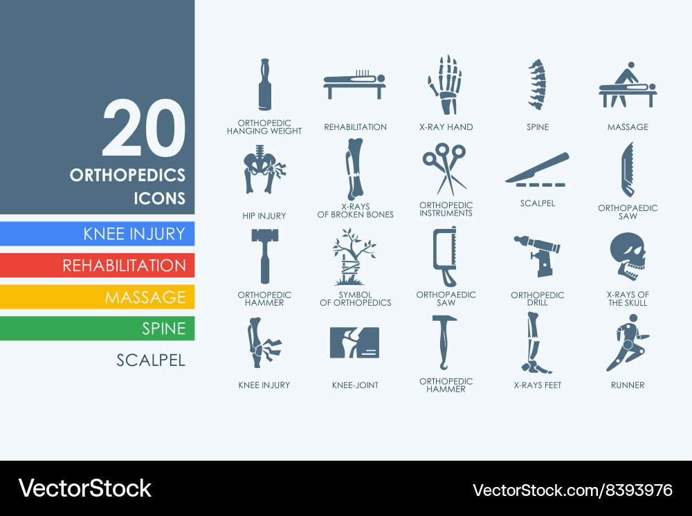 Set of orthopedics icons Royalty Free Vector Image