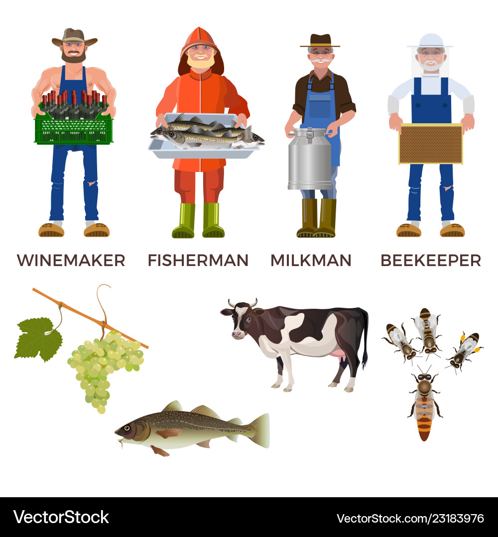 Set of people of different professions Royalty Free Vector