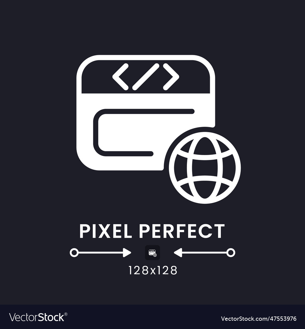 Website host white solid desktop icon Royalty Free Vector