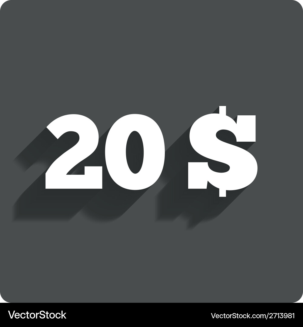 20 dollars sign icon usd currency symbol Vector Image