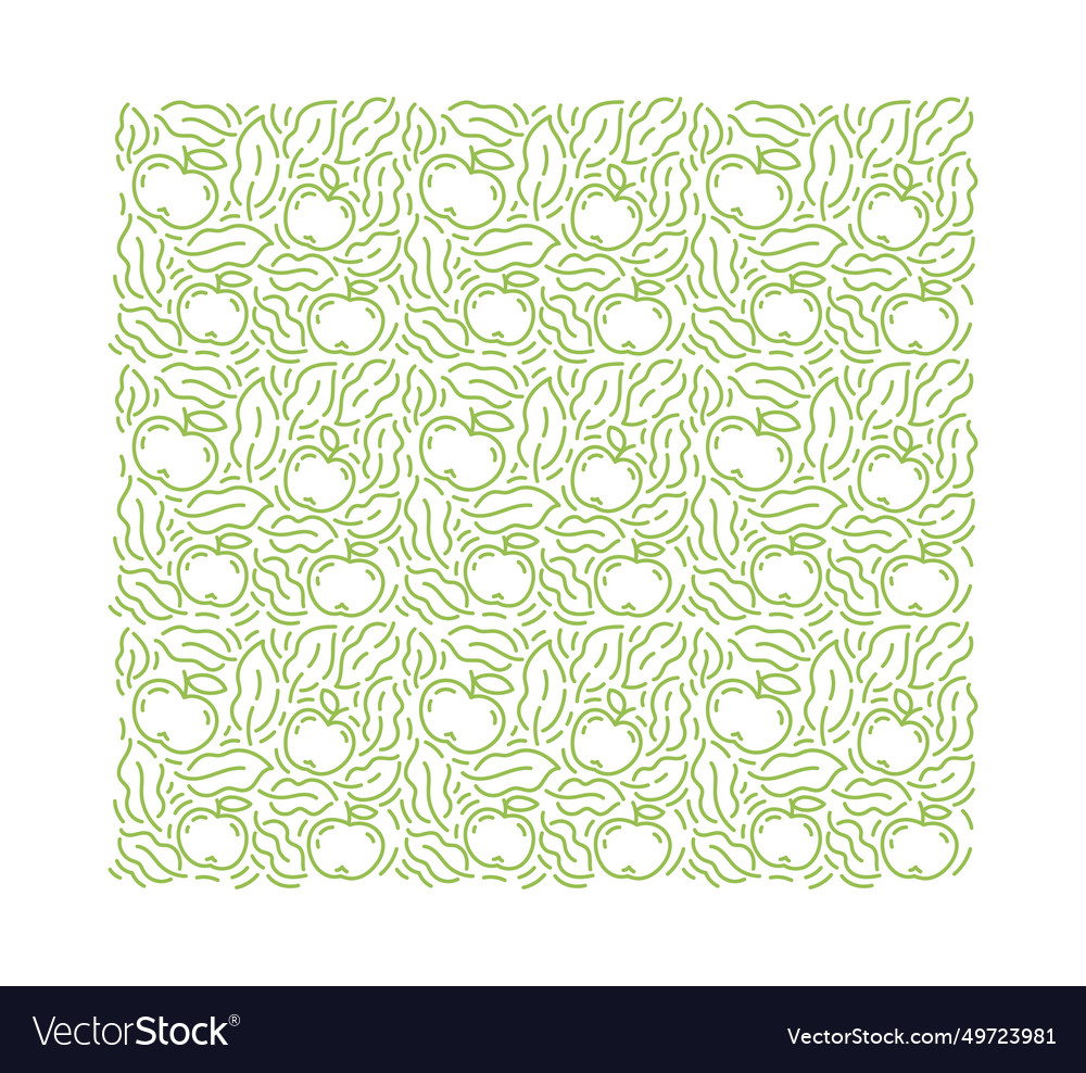 Apple background pattern editable outline stroke Vector Image