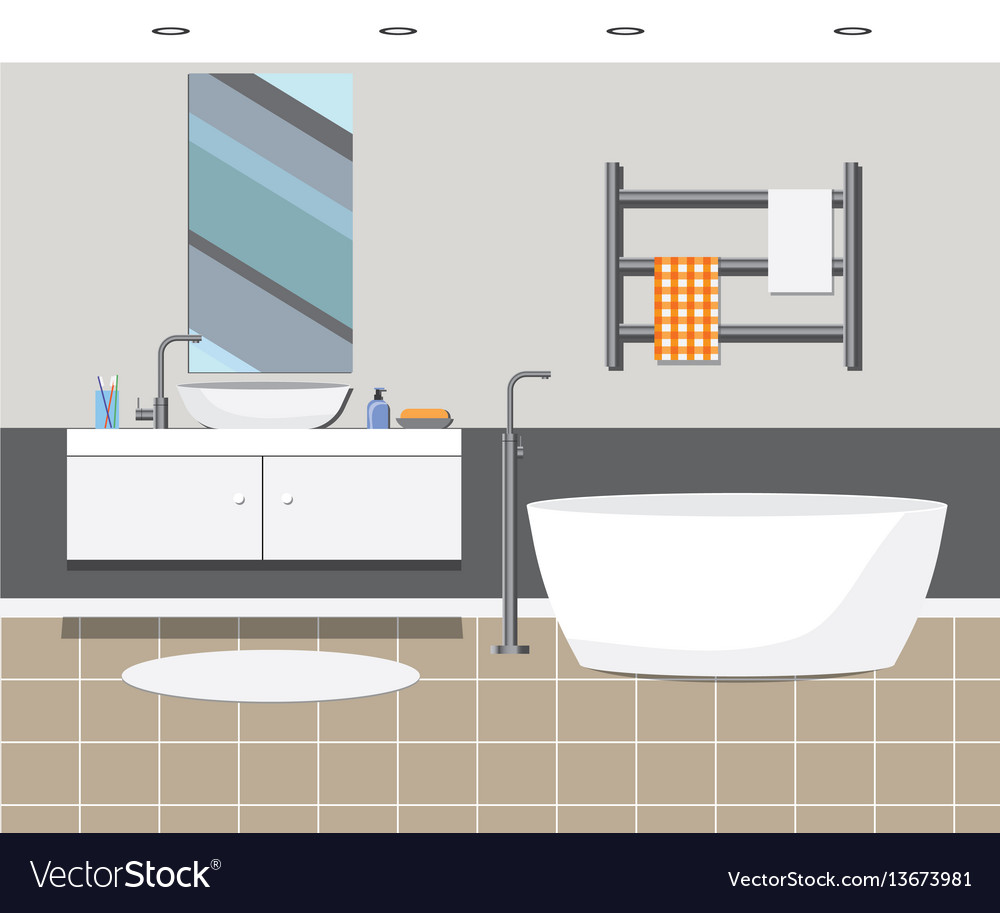 Bathroom interior Royalty Free Vector Image - VectorStock