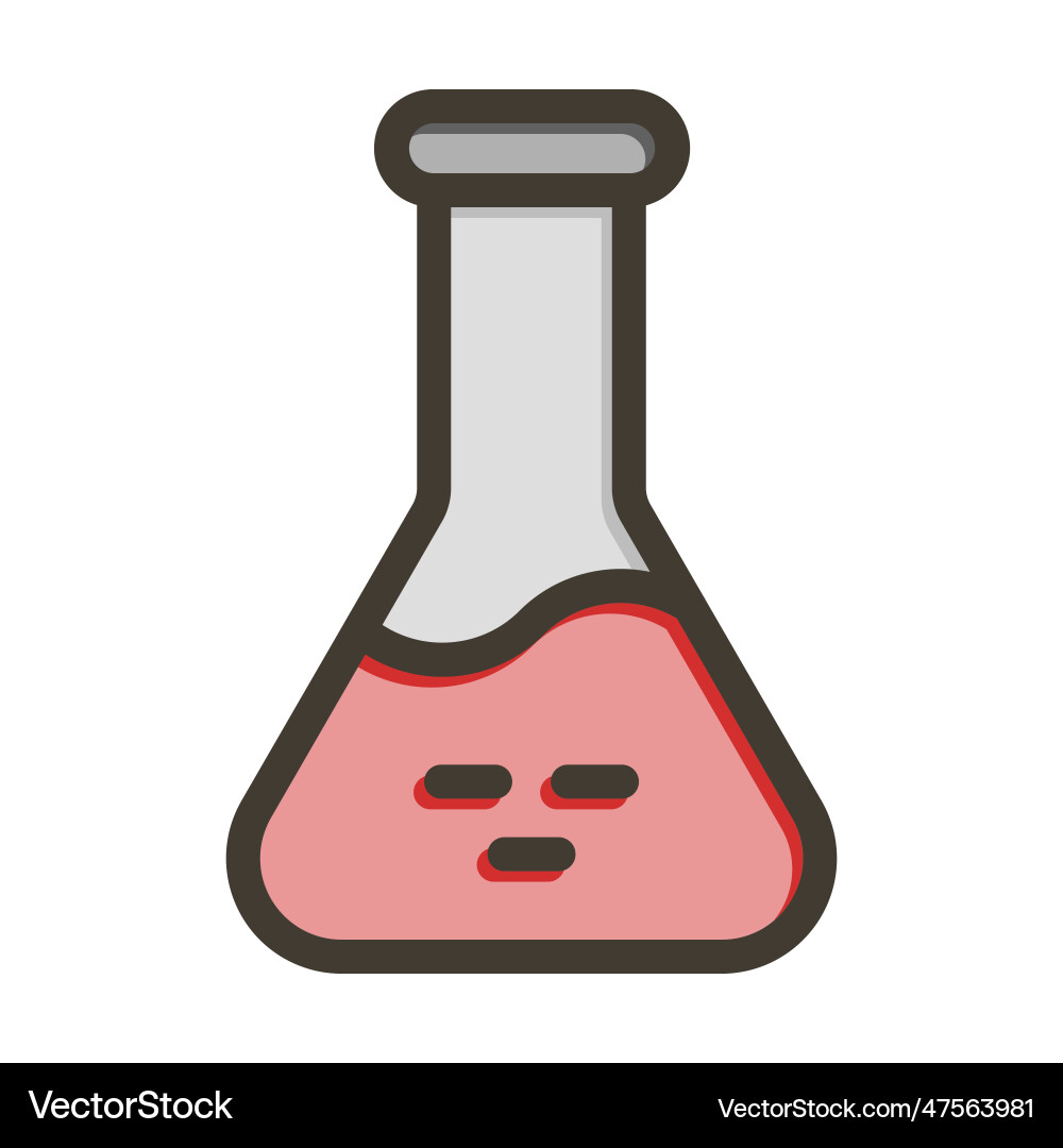 Beaker thick line filled colors for personal and Vector Image