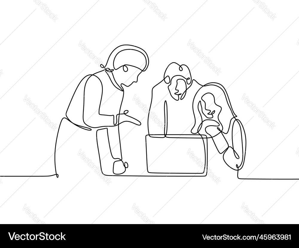 Continuous one line of businessman doing Vector Image