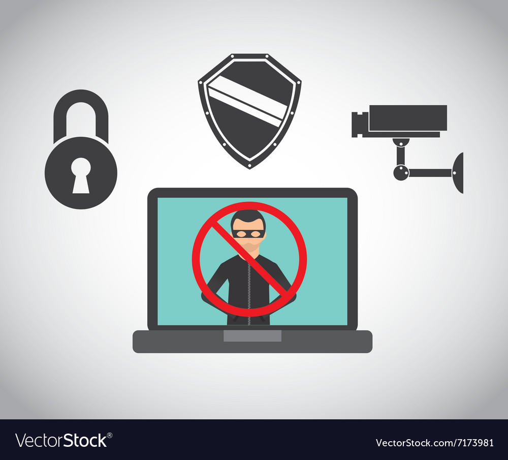 Cyber security design Royalty Free Vector Image