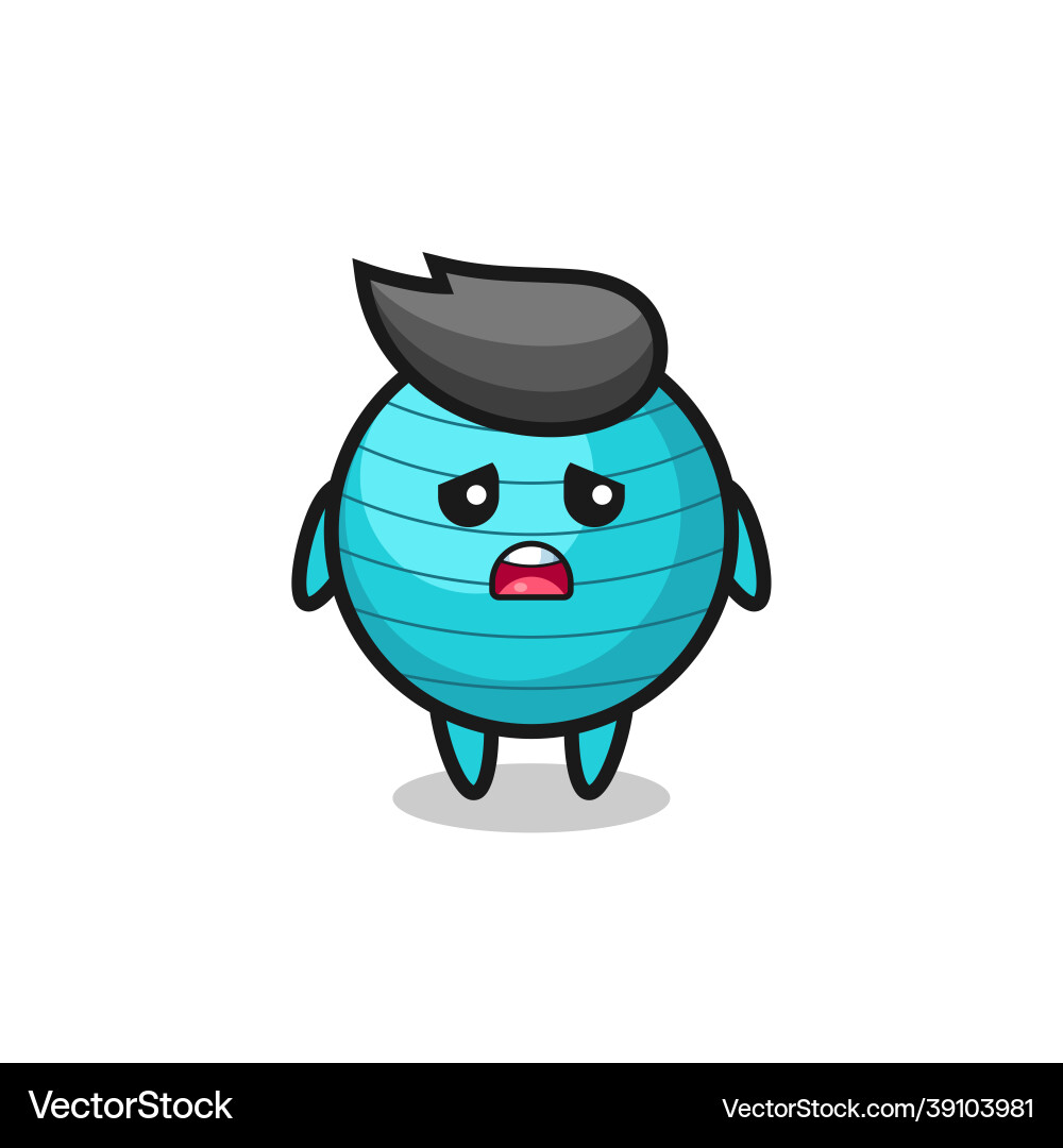 Disappointed expression of the exercise ball Vector Image