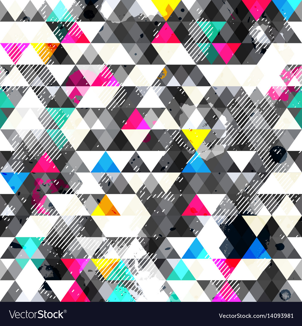 Grunge triangles seamless pattern Royalty Free Vector Image