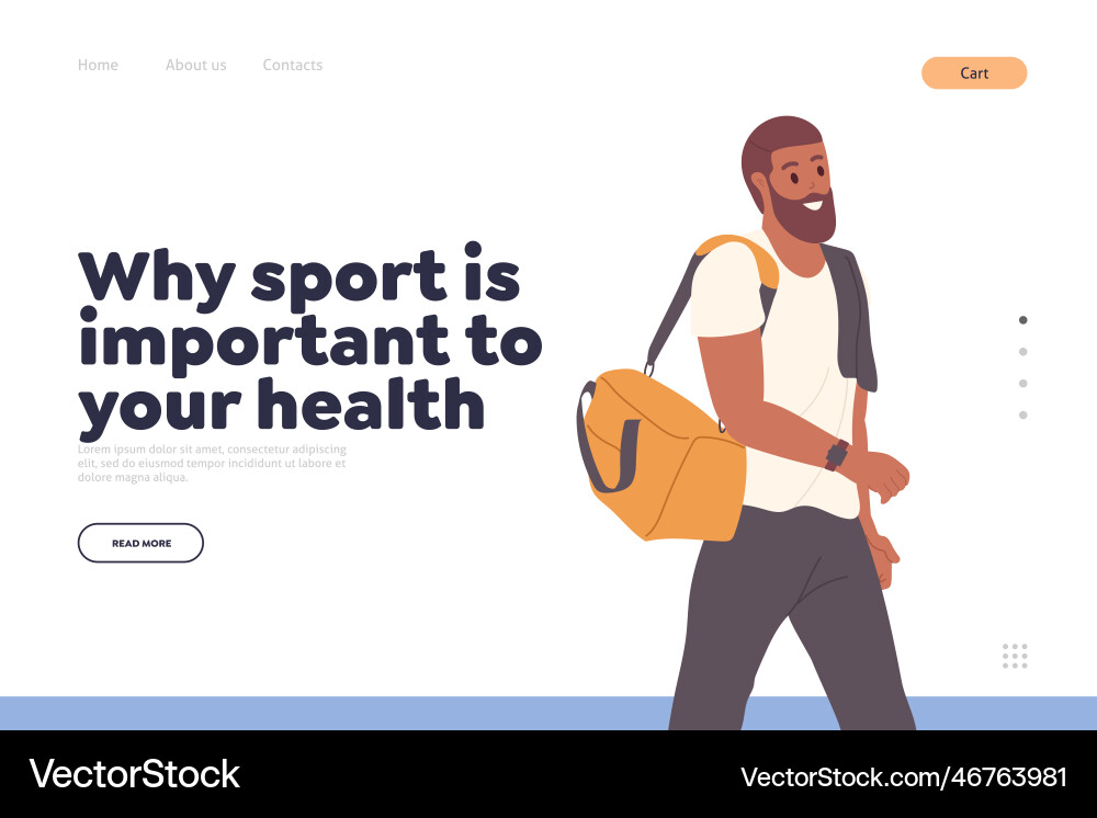 Landing page design template with importance Vector Image