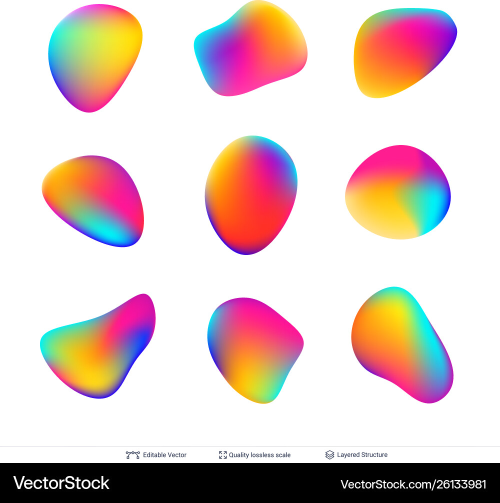 Organic flowing liquid shapes isolated on white Vector Image