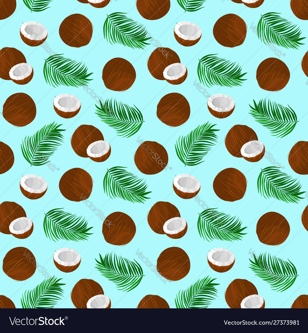 Pattern with coconut Royalty Free Vector Image