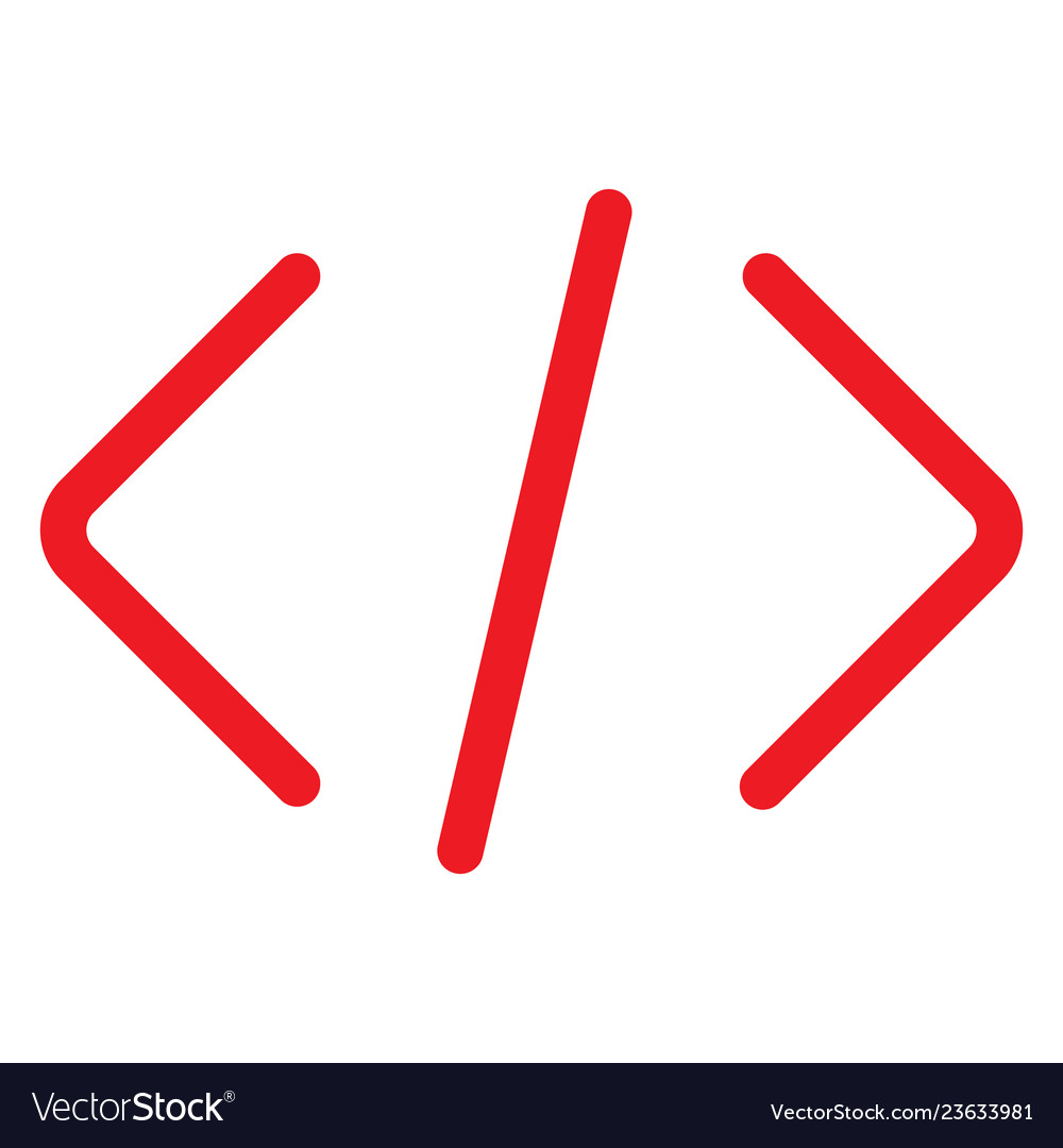 Red code icon on white background flat style Vector Image