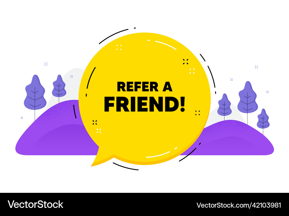 Refer a friend symbol referral program sign Vector Image
