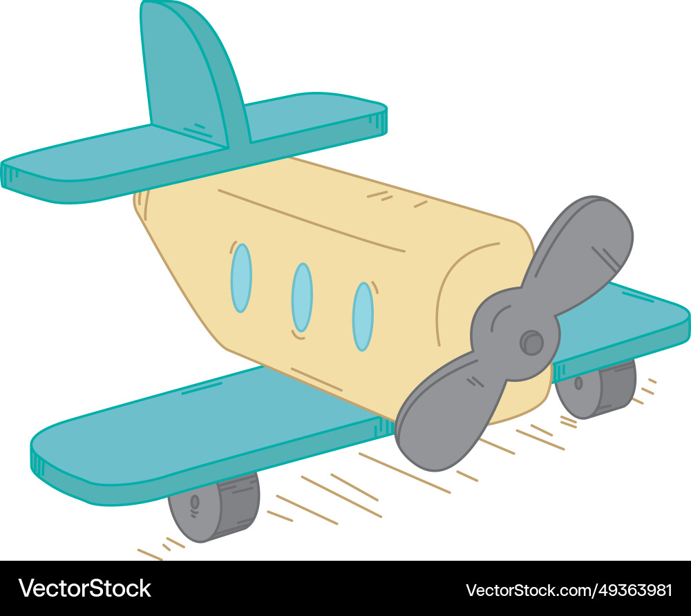 Retro children toy airplane Royalty Free Vector Image