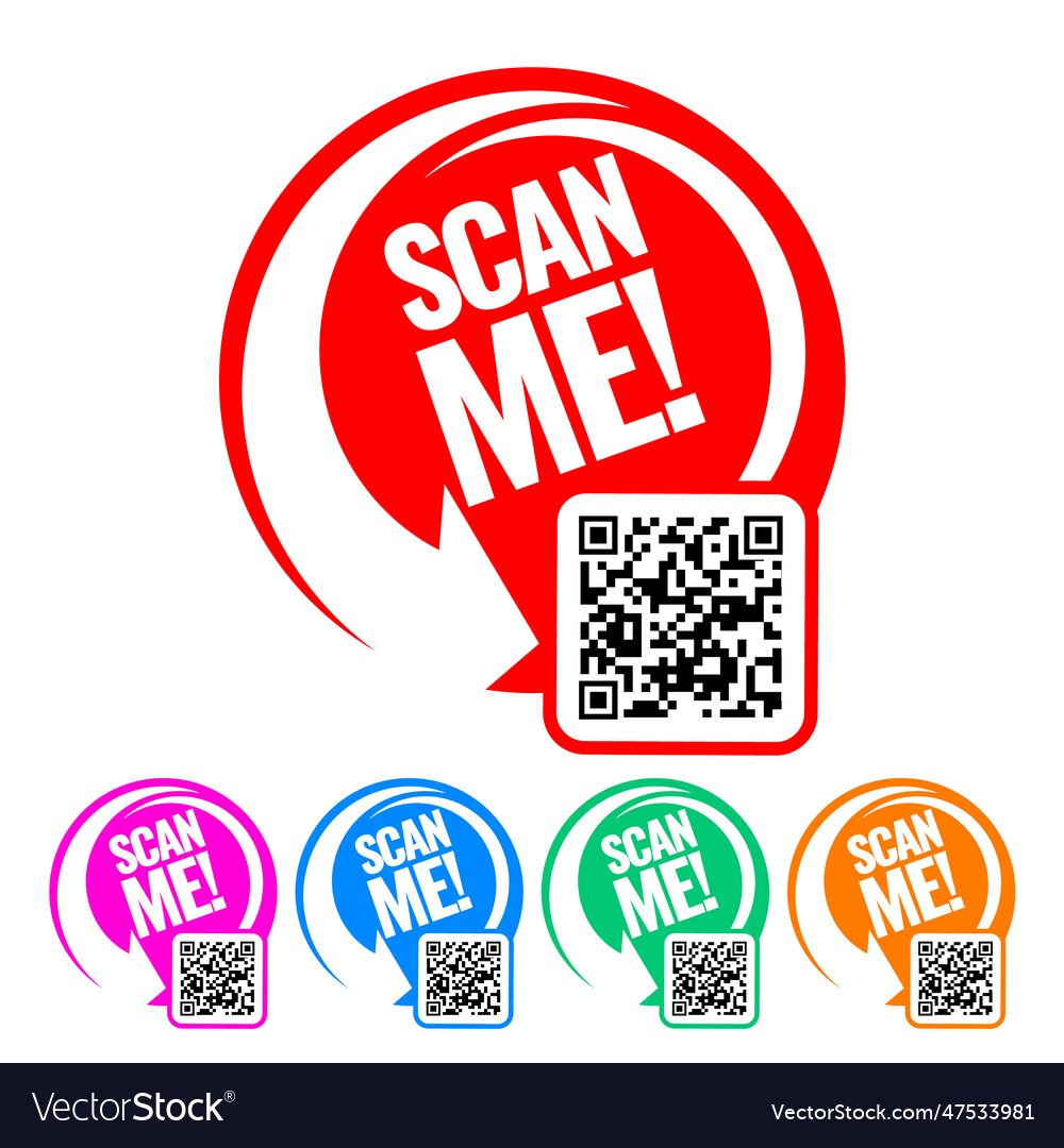Scan Me Icon Symbol Or Emblem Royalty Free Vector Image