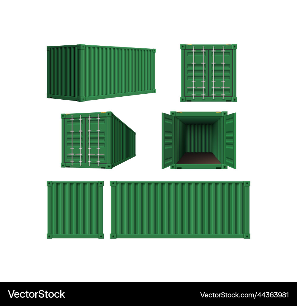 Steel containers realistic cargo cage shipping Vector Image