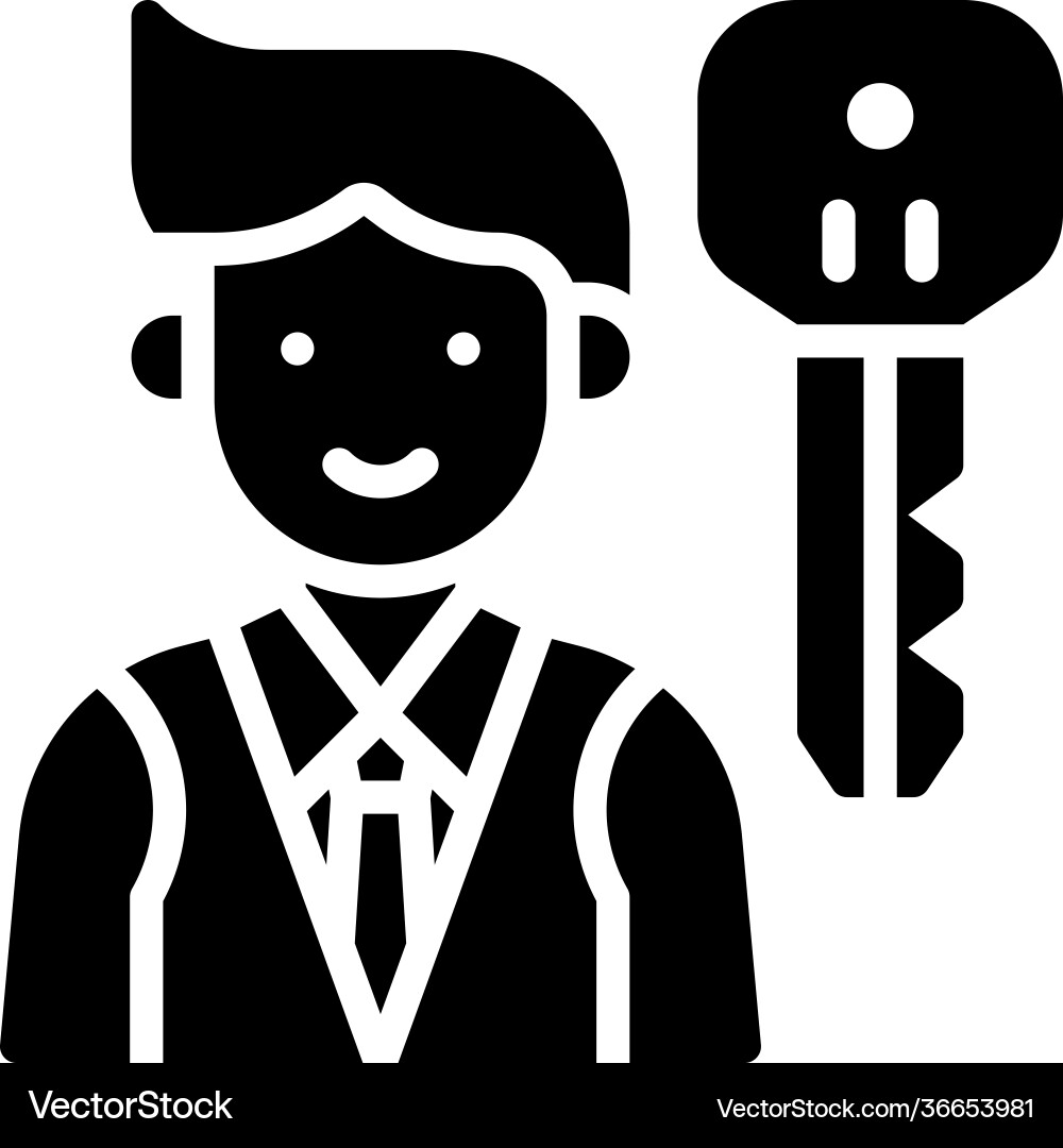 Valet boy icon parking lot related Royalty Free Vector Image