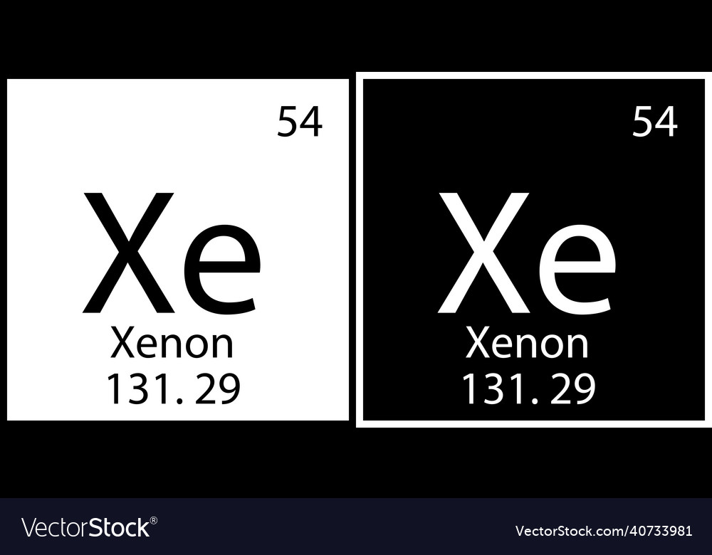Xenon chemical element mendeleev table square Vector Image