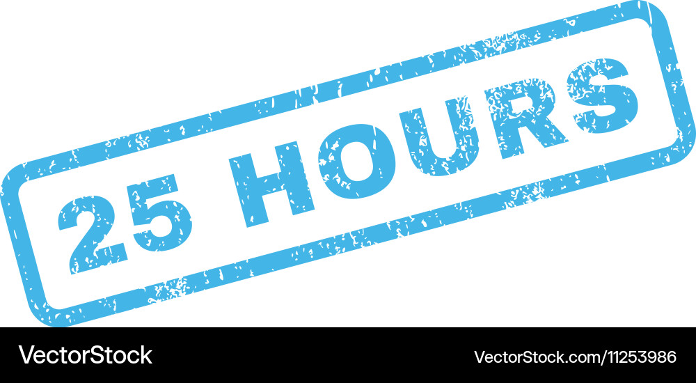 25 hours text rubber stamp Royalty Free Vector Image