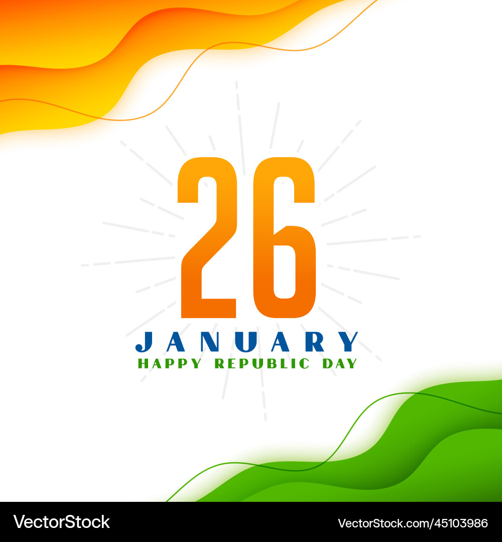26th january republic day event card Royalty Free Vector