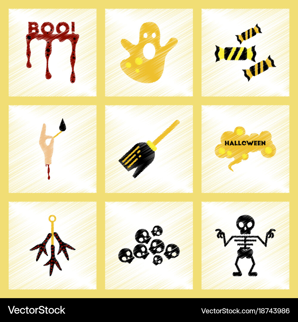 Assembly flat shading style icons halloween boo Vector Image