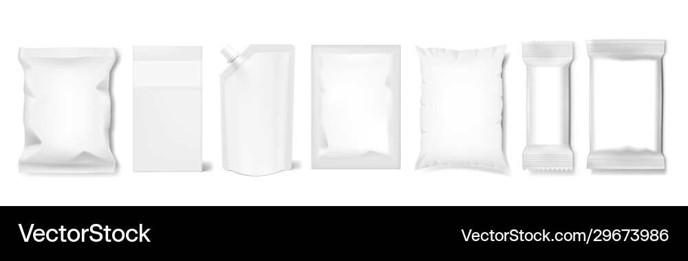 Big set of plastic and paper packaging Royalty Free Vector