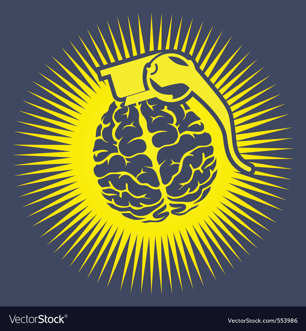 Brain bomb Royalty Free Vector Image - VectorStock