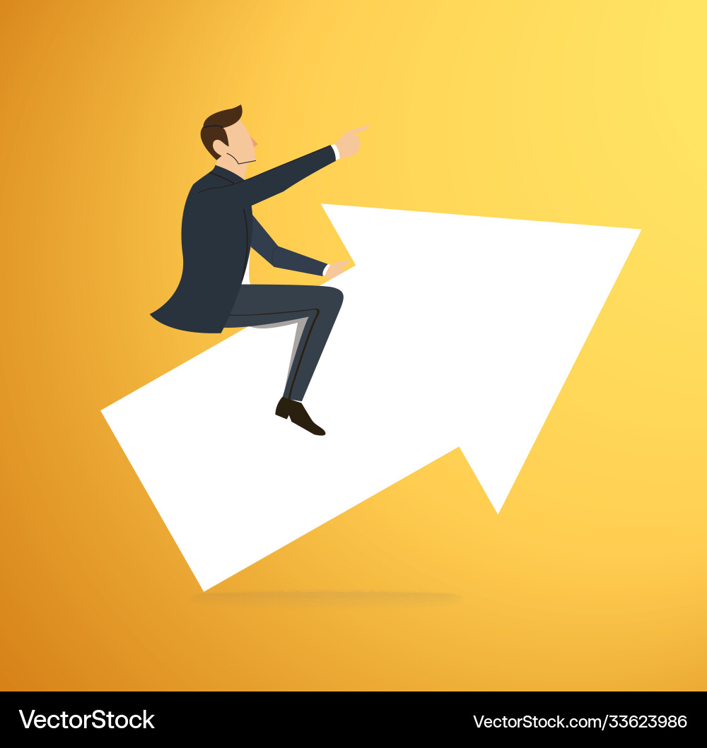 Businessman on arrow icon Royalty Free Vector Image