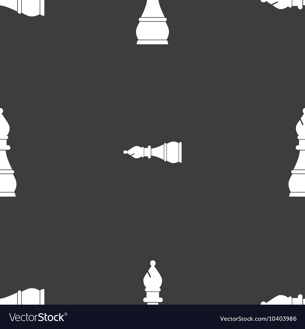 Chess bishop sign seamless pattern on a gray Vector Image
