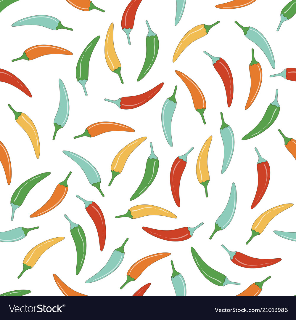 Chilli pepper seamless pattern Royalty Free Vector Image