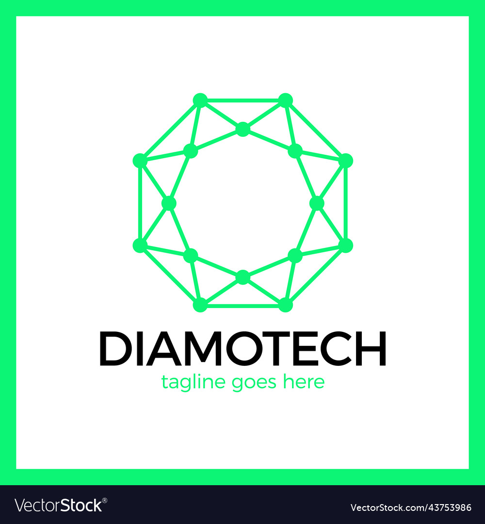 Diamond tech logo Royalty Free Vector Image - VectorStock