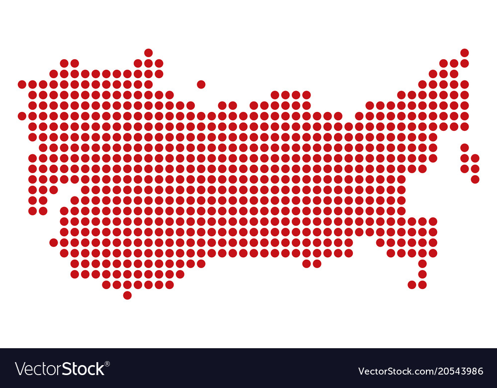 Dotted pixel ussr map Royalty Free Vector Image