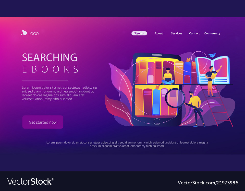 E-library concept Royalty Free Vector Image - VectorStock