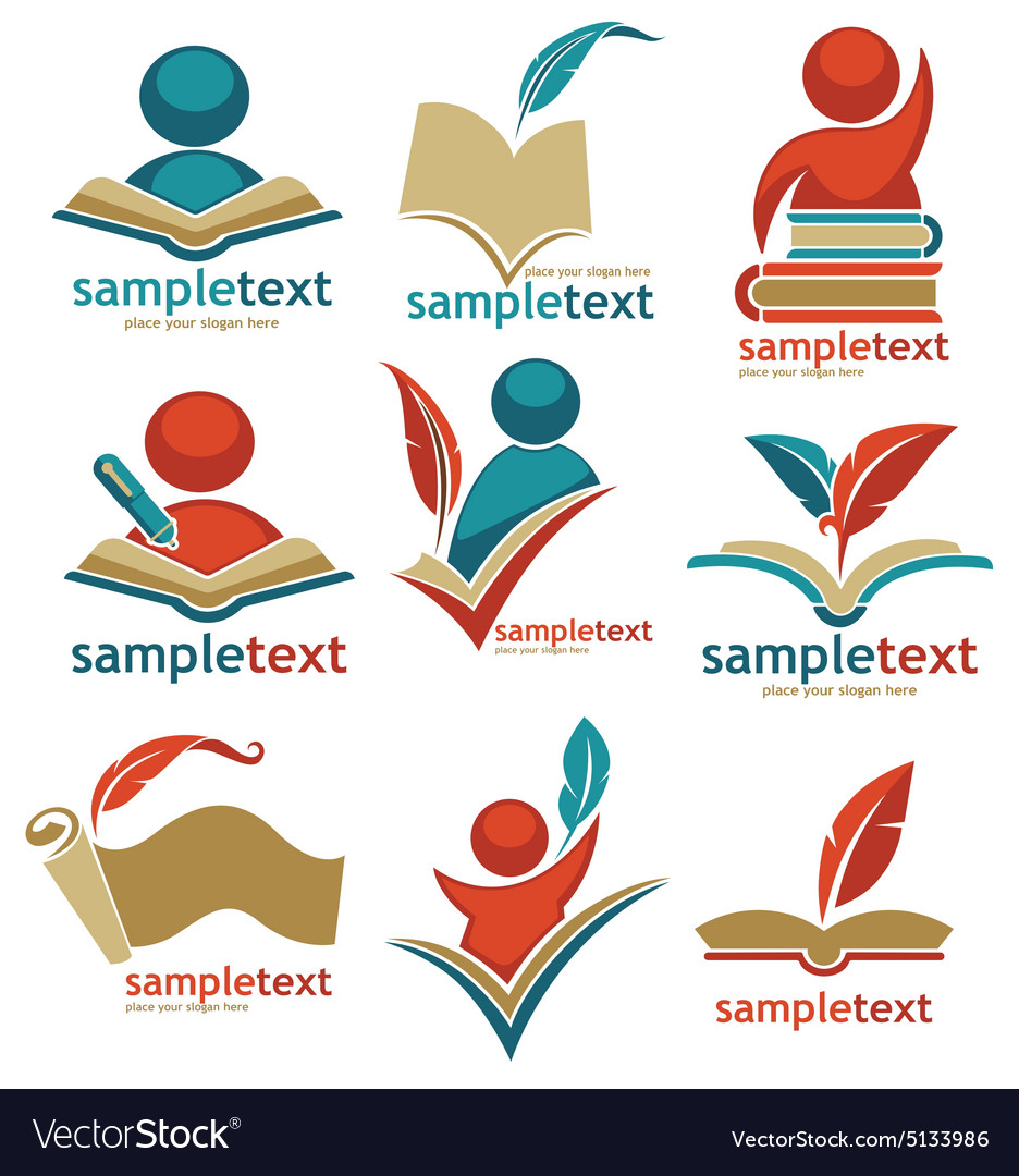 Educational logo collection Royalty Free Vector Image