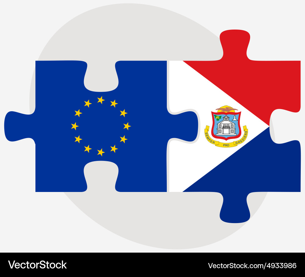 European union and sint maarten flags Royalty Free Vector
