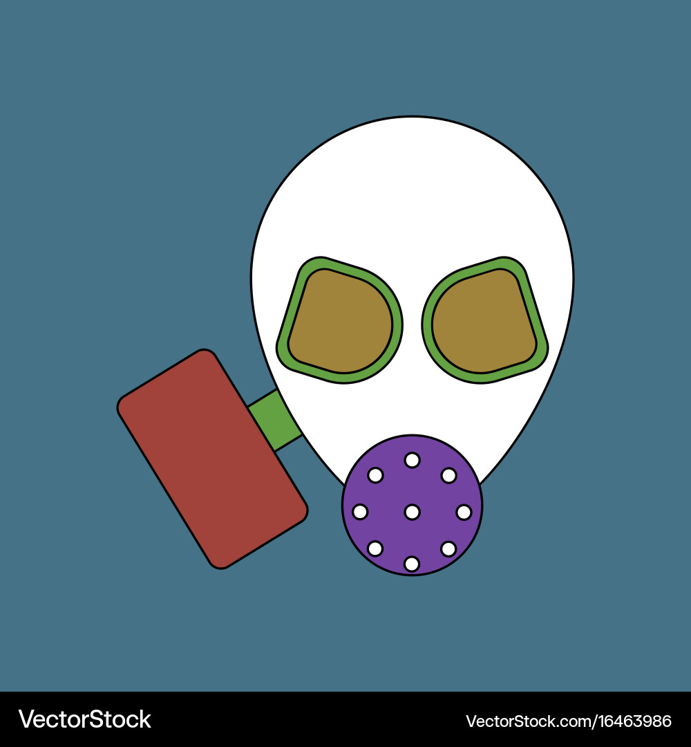 Flat icon design collection military gas mask Vector Image