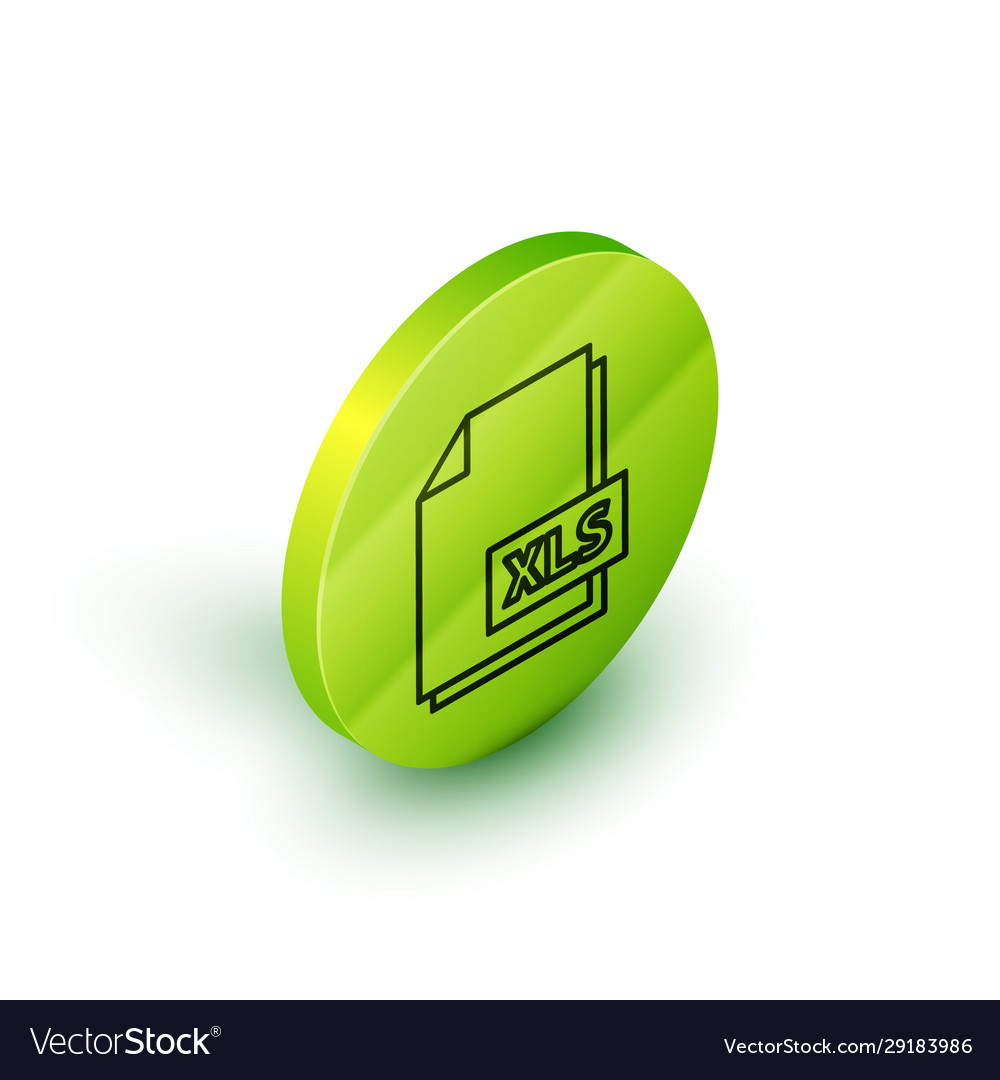 Isometric line xls file document download xls Vector Image Isometric line xls file document download xls Vector Image
