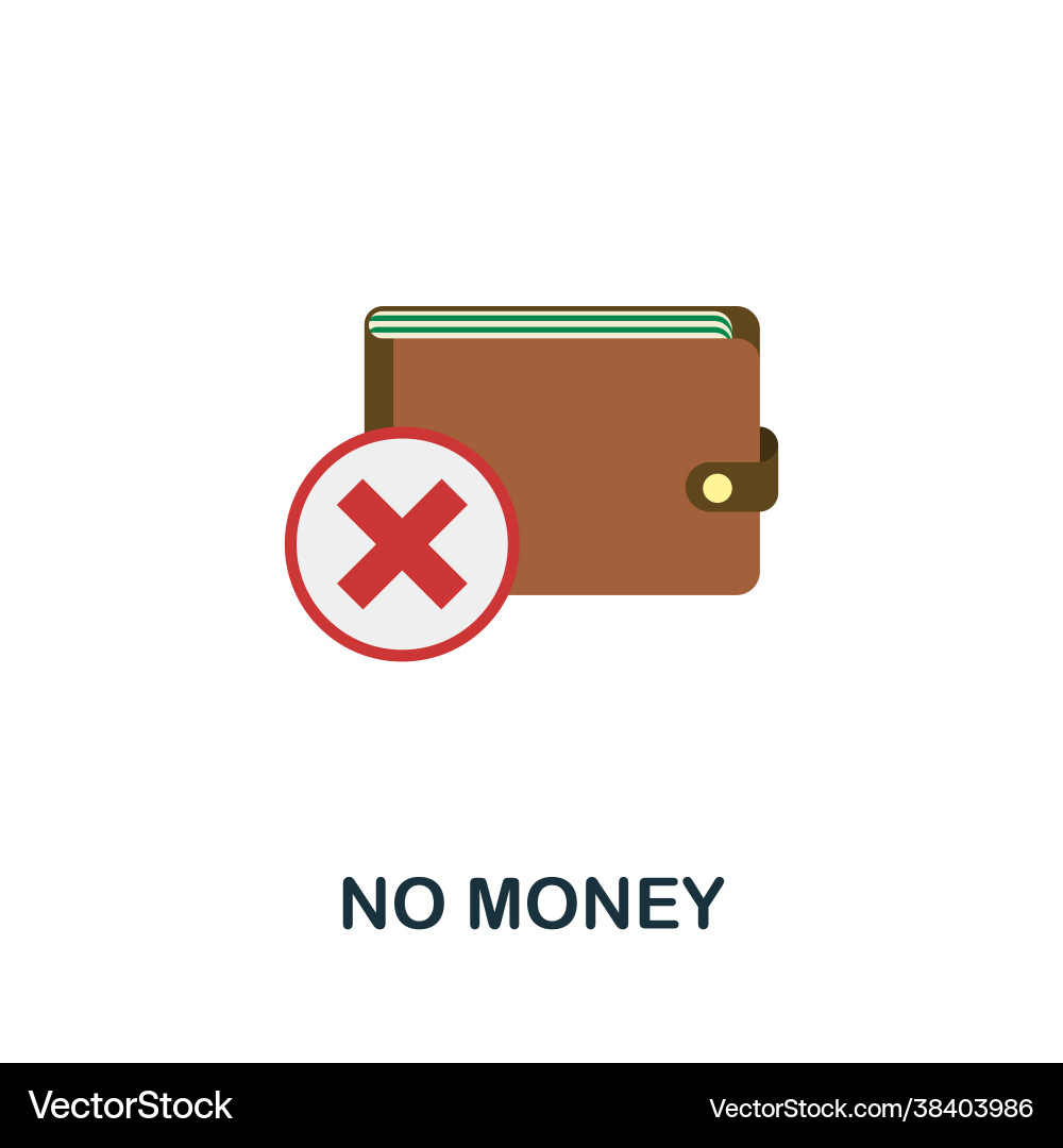 No money icon flat sign element from credit Vector Image
