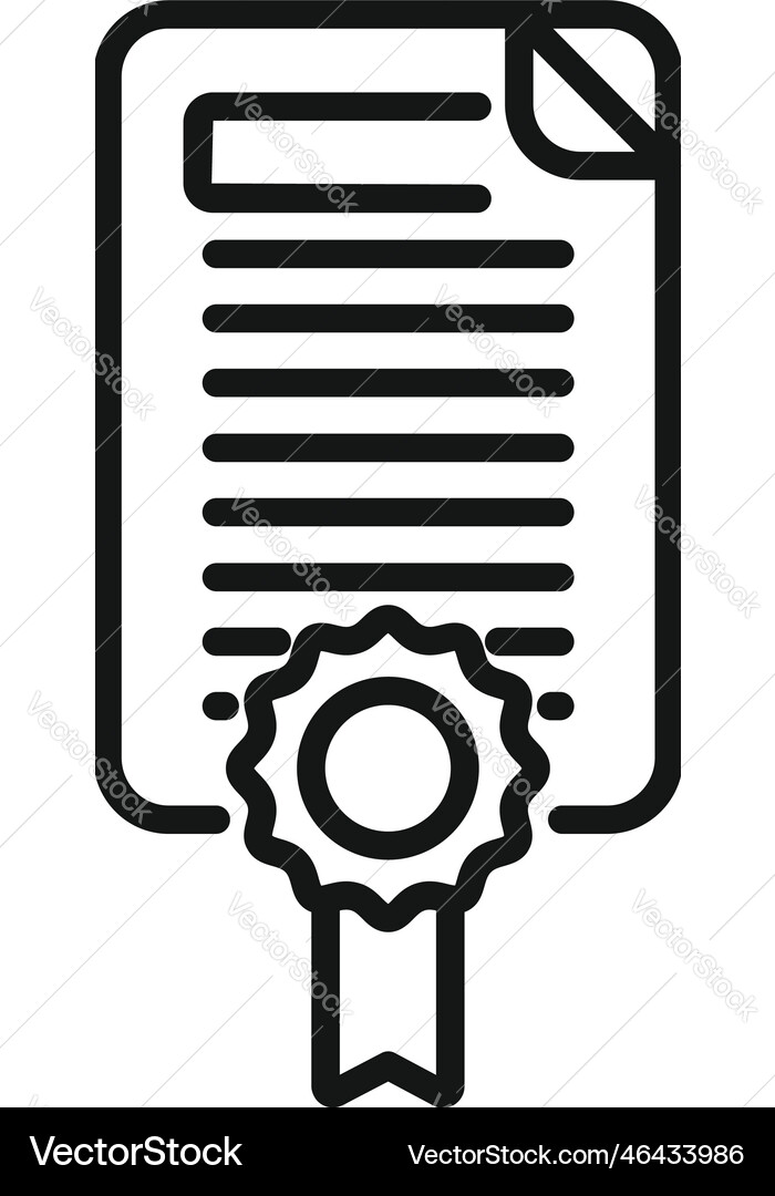 Report certificate icon outline document Vector Image