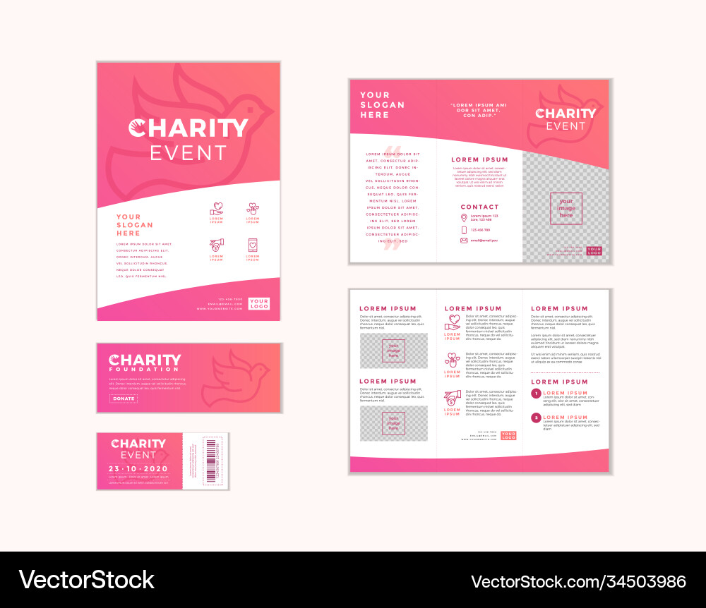 Set charity and donation templates in one Vector Image