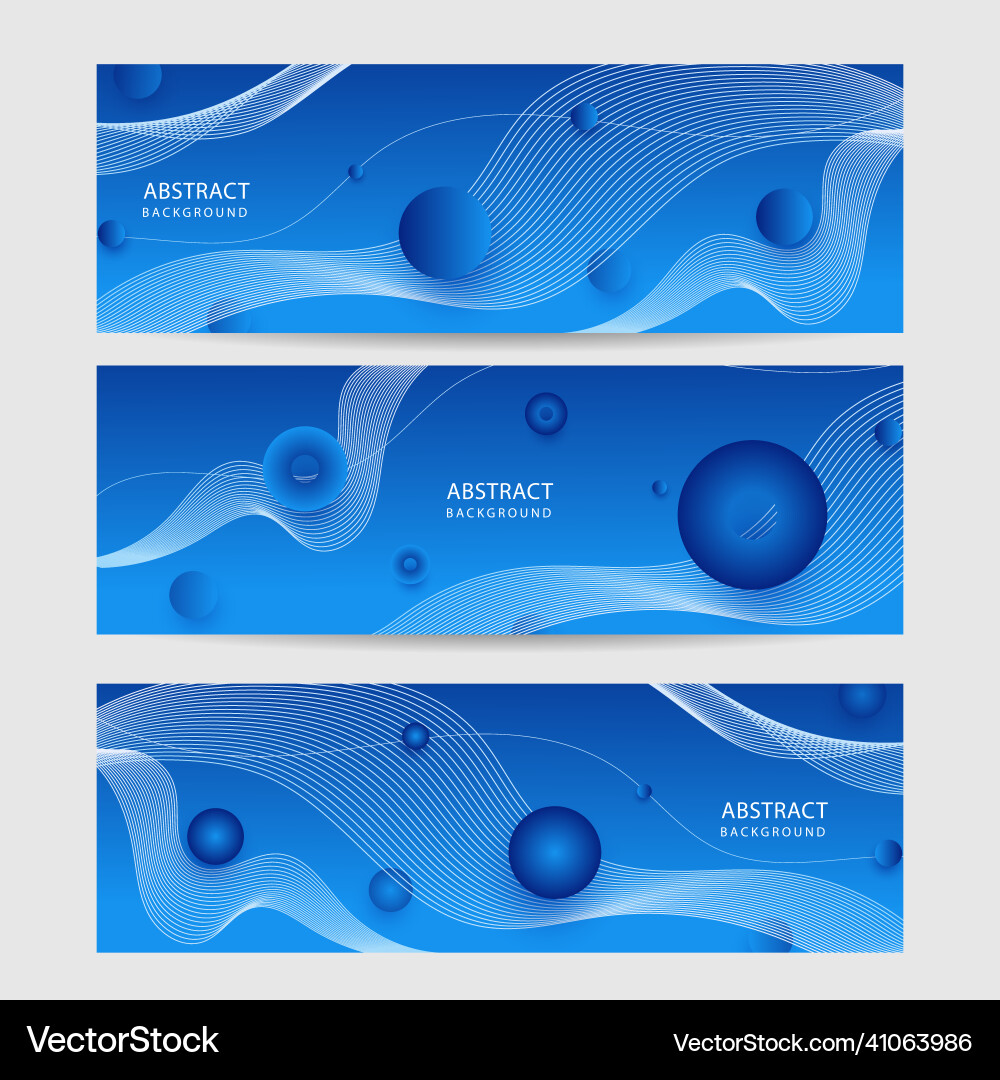 Set of blue abstract banner background Royalty Free Vector