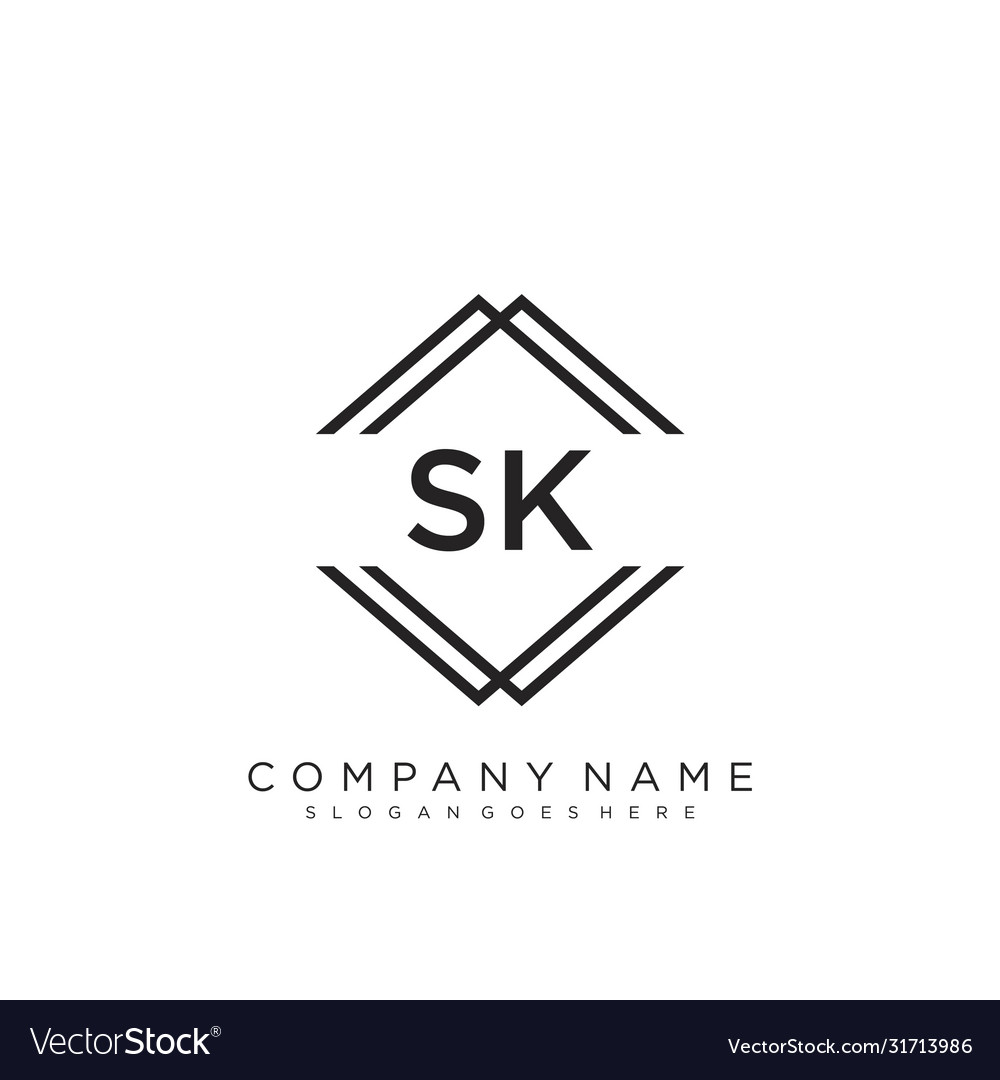 Sk initial handwriting logo design Royalty Free Vector Image Sk initial handwriting logo design Royalty Free Vector Image