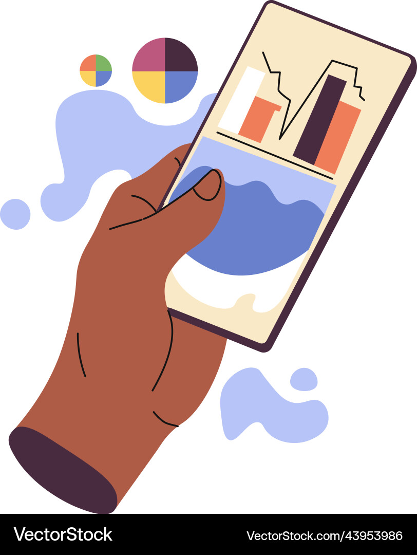 Telephone with statistics and business charts Vector Image