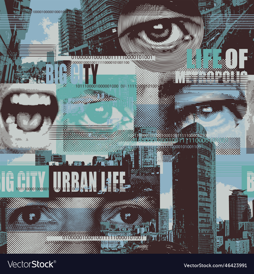 Abstract seamless pattern with newspaper Vector Image